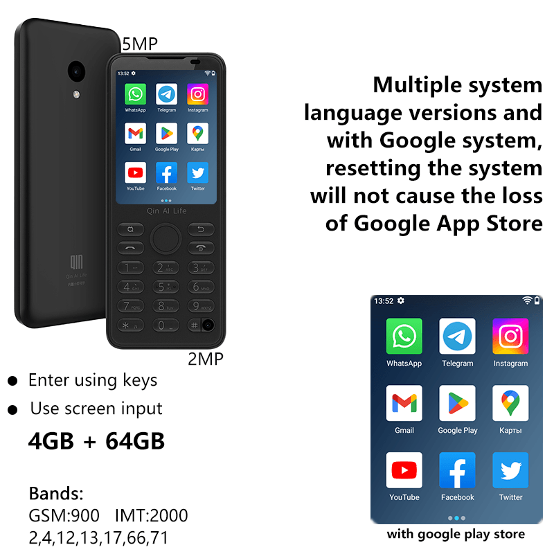 Qin F21 pro T-Mobile US Version 4GB 64GB phone – Qin Smart Phone